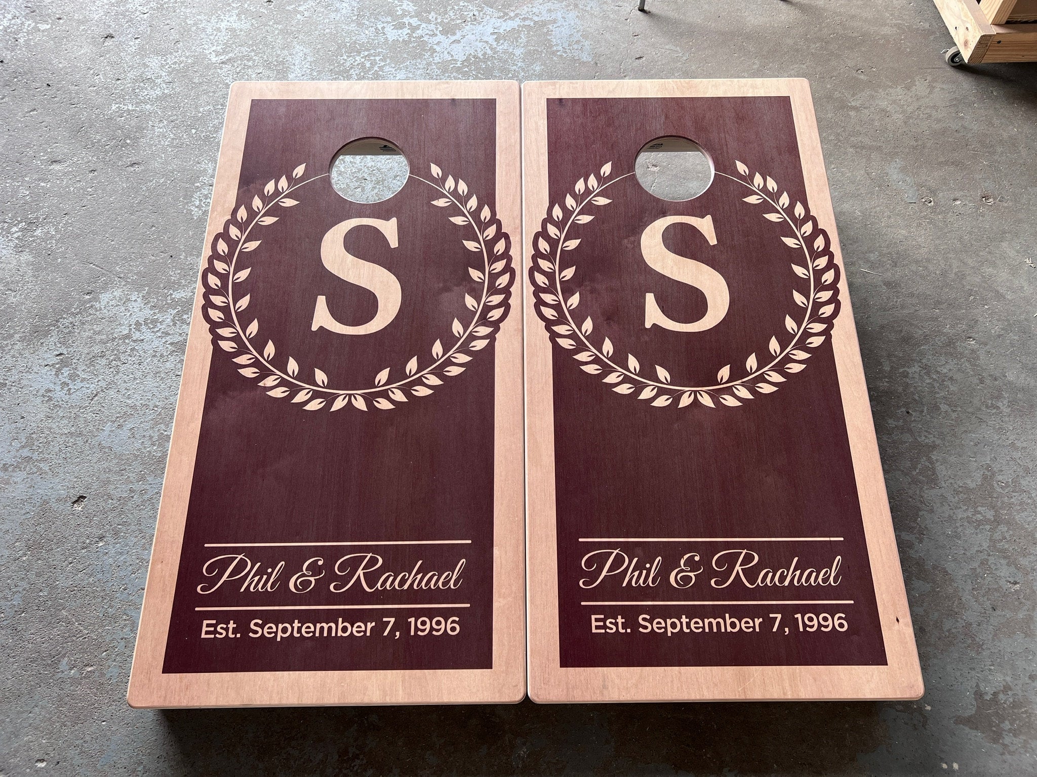 Custom Wedding/Monogram Board Set | Queen City Yard Game Co. LLC